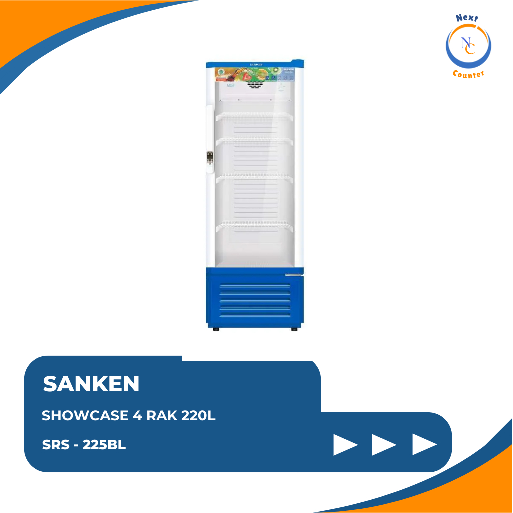 Jual SANKEN SHOWCASE 4 RAK 220L SRS - 225BL | Shopee Indonesia