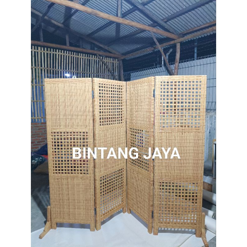 Jual 4 PINTU Sketsel Pembatas Ruangan Rotan Sintetis Partisi Ruangan ...