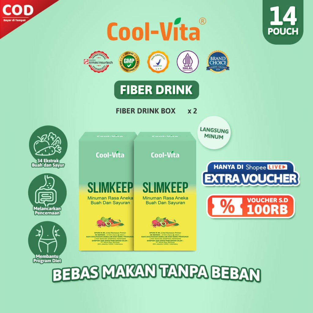 Jual Coolvita SLIMKEEP Fiber Detox Drink 14 pouch - Minuman Diet ...