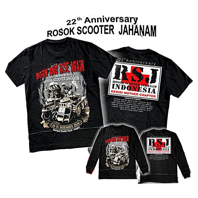 Jual Official T-shirt Anniversary Rosok Scooter Jahanam (RSJ) 2024 ...