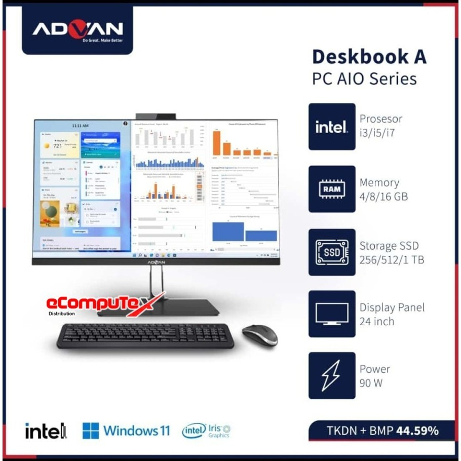 Jual PC AIO Advan Deskbook Core i5-85S - i5-1240P 8GB 512GB - TKDN ...