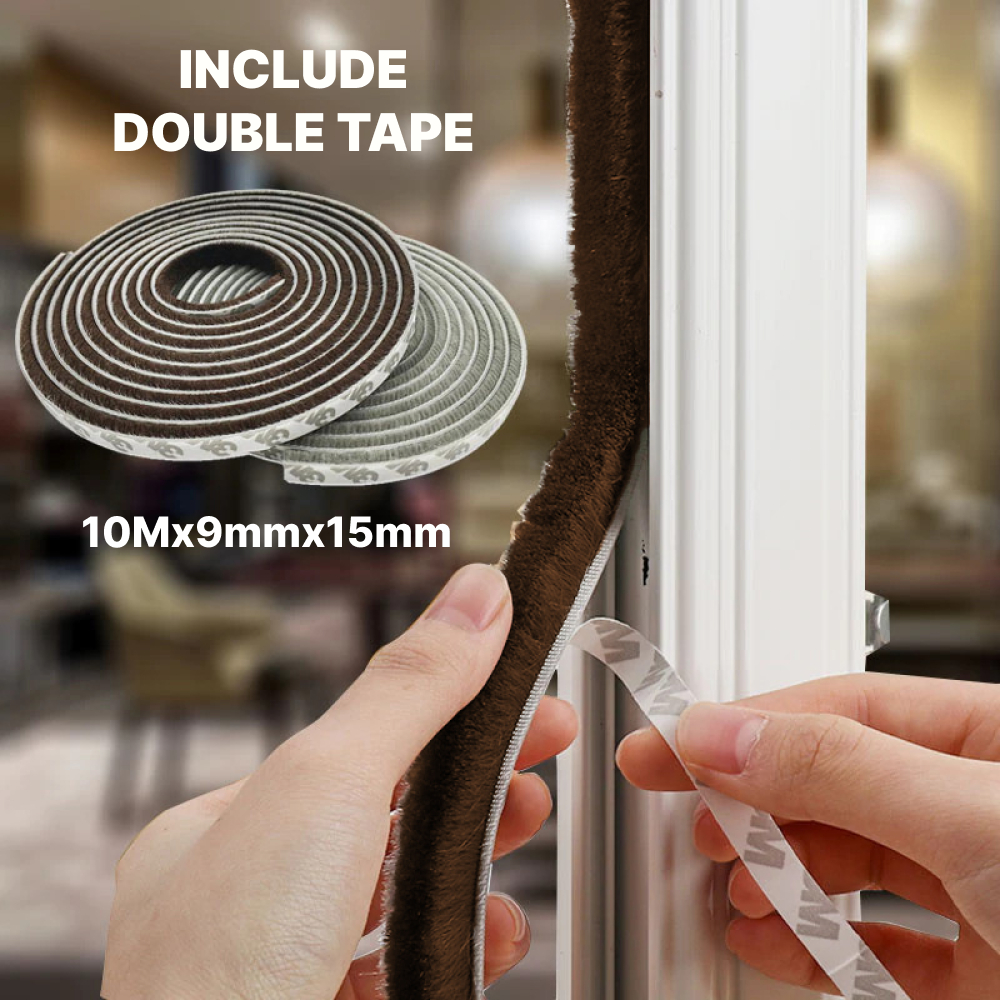Jual 10 meter Lis Strip bulu peredam Pintu Jendela Penghalang Celah ...