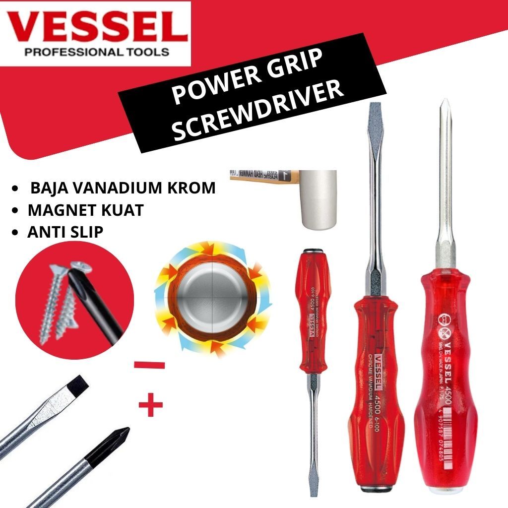 Jual Vessel Power Grip Screwdriver 4500 Enriched Driving Power by ...