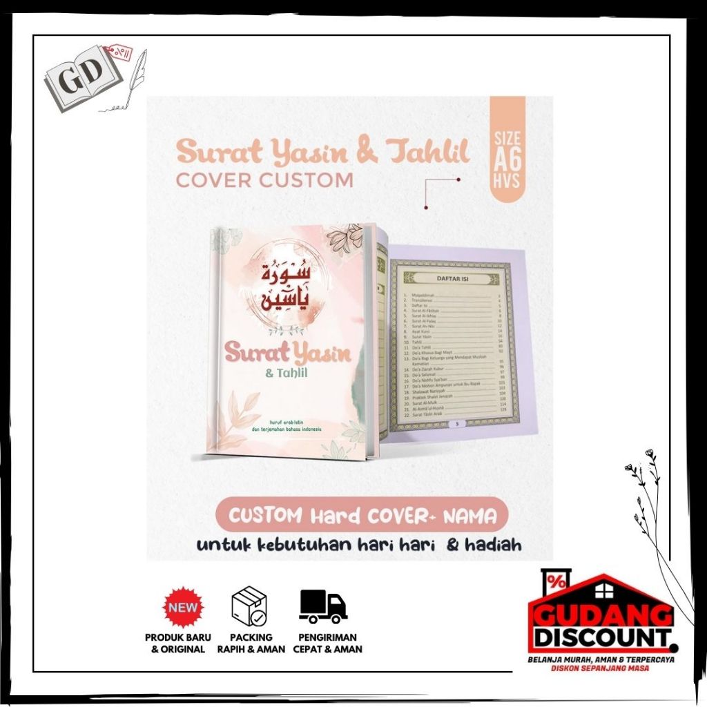 Jual GD//Buku Surat Yasin Tahlil & Doa + Custom Soft Cover - Nama ...