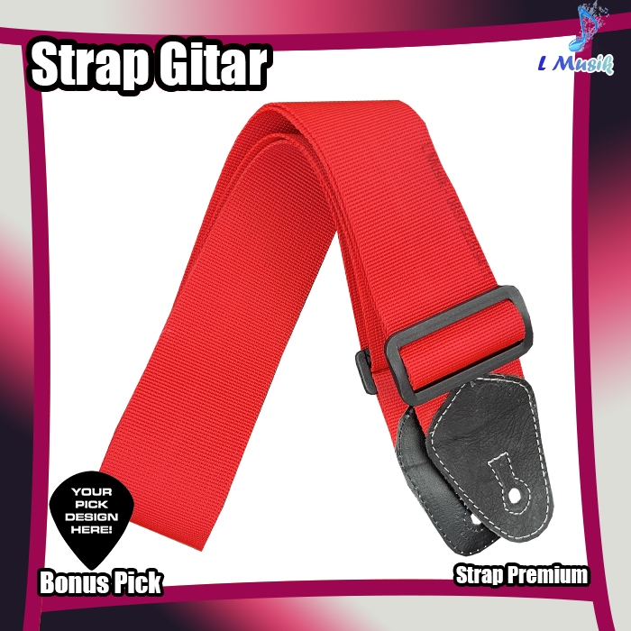 Jual STRAP GITAR MERAH PREMIUM|TALI GITAR AKUSTIK ELEKTRIK |TALI STRAP ...