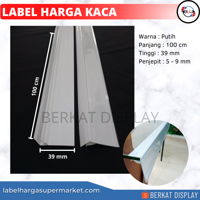 Jual LABEL HARGA KACA - PRICE RAIL KACA - 100 cm | Shopee Indonesia