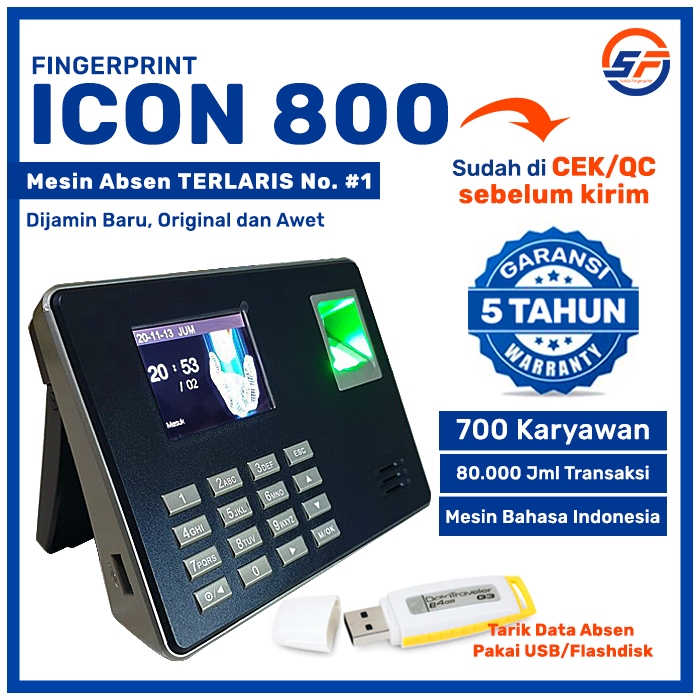 Jual Fingerprint Mesin Absensi Sidik Jari ICON 16 & ICON 800 | Absen Finger Print Sidik Jari ...