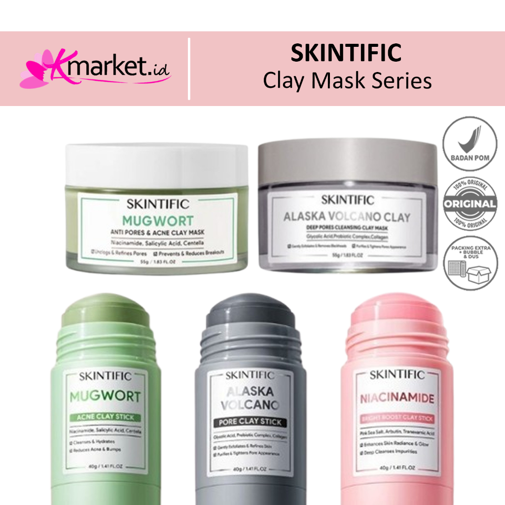 Jual SKINTIFIC MASK MUGWORT PORES & ACNE CLAY MASK | ALASKA VOLCANO ...