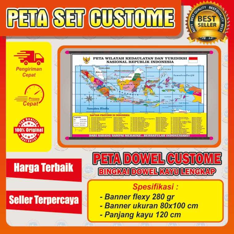 Jual Peta Gulung Peta Dunia Peta indonesia 38 Peta Provinsi Ukuran ...