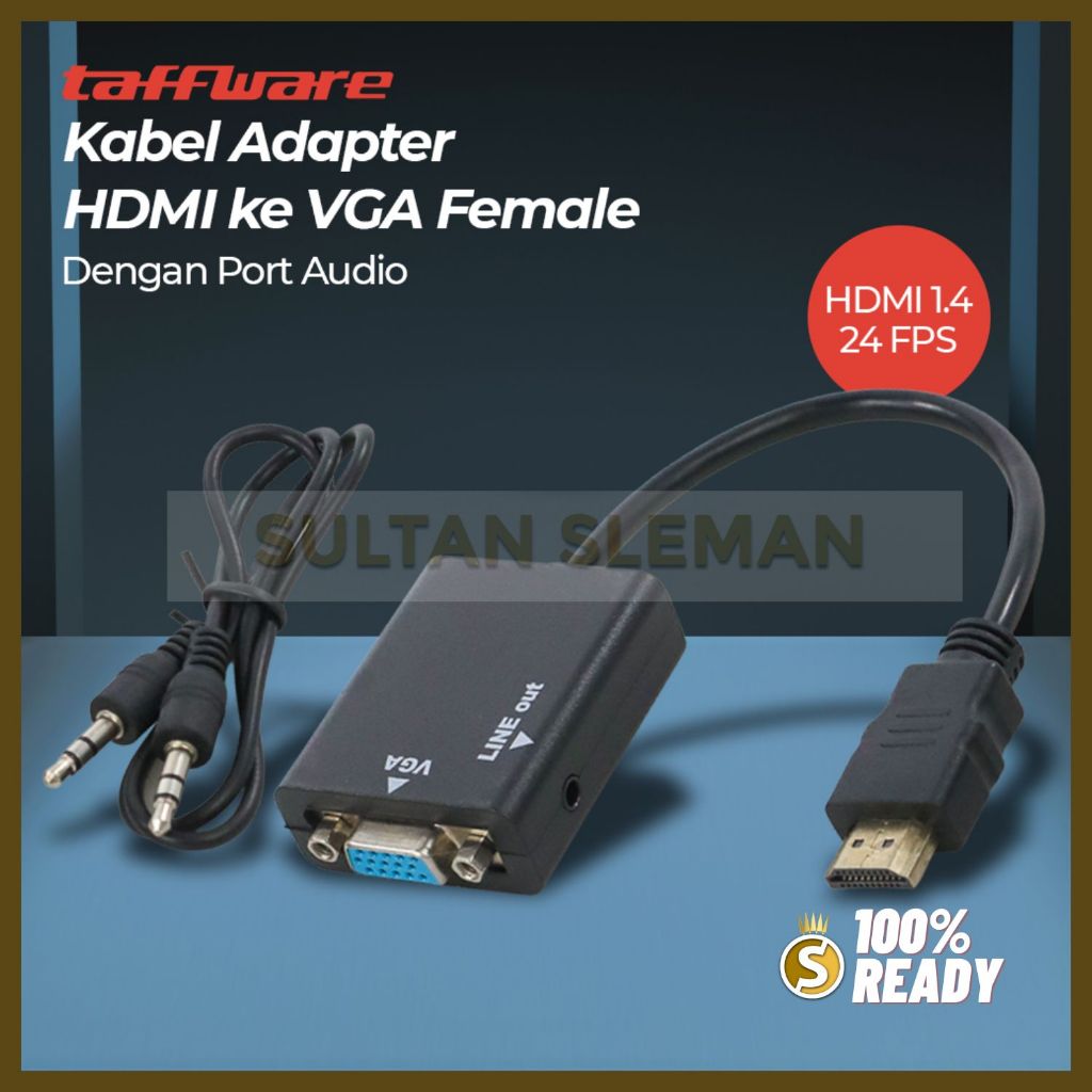 Jual Kabel HDMI ke VGA Female / Kabel Converter HDMI (Male) to VGA (Female) Audio Converter VGA ...
