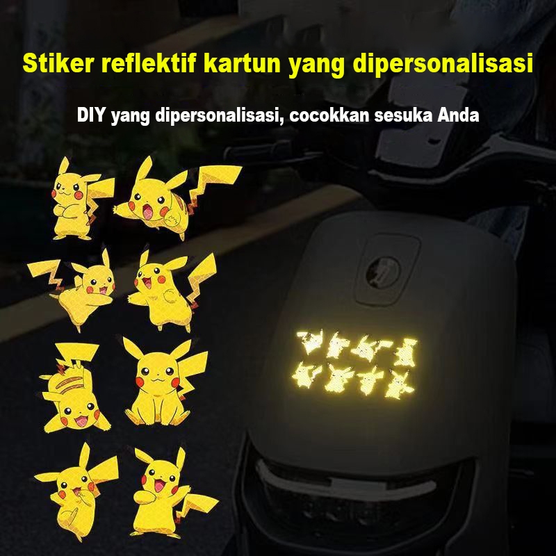 Jual Stiker reflektor Sticker pemantul cahaya motor Stiker pola kartun ...
