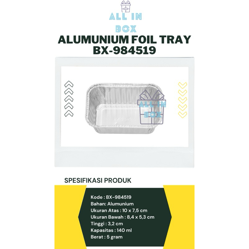 Jual ALUMINIUM FOIL TRAY BX-984519 / Wadah Alumunium Cup BESTFRESH BX-984519 / Alutray 140ml ...