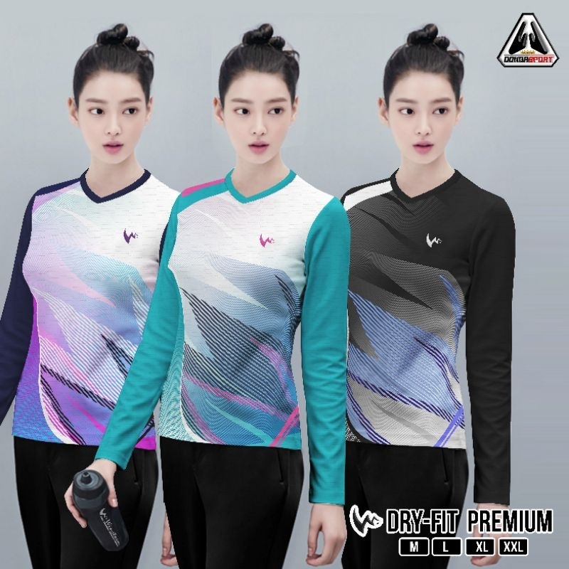 Jual BPC Baju Badminton Cewe Lengan Panjang Dewasa Kaos Bulutangkis ...