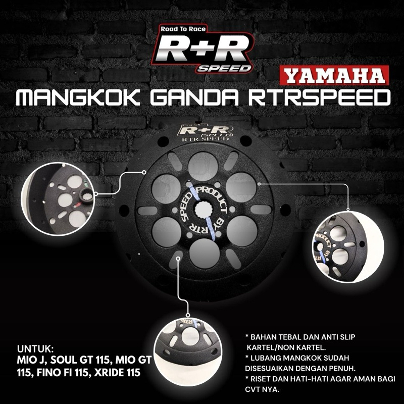 Jual RTRspeed Mangkok Ganda Racing ( Mio J, Soul GT, Fino, Xride tipe ...