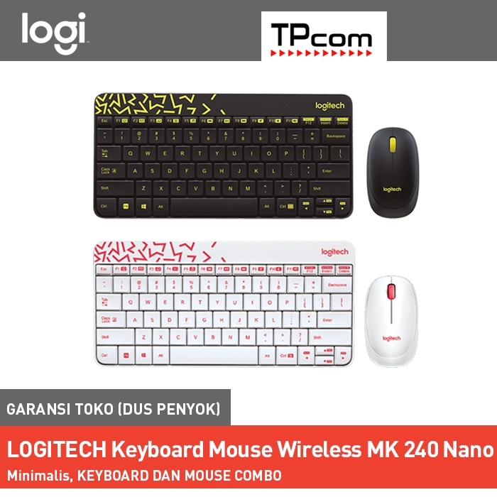 Jual LOGITECH Keyboard Mouse MK240 Keyboard Mouse Wireless Nano Dus ...