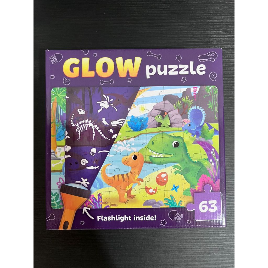 Jual Mainan Puzzle Dinosaurus GLOW / Melihat Fossil dengan UV ...