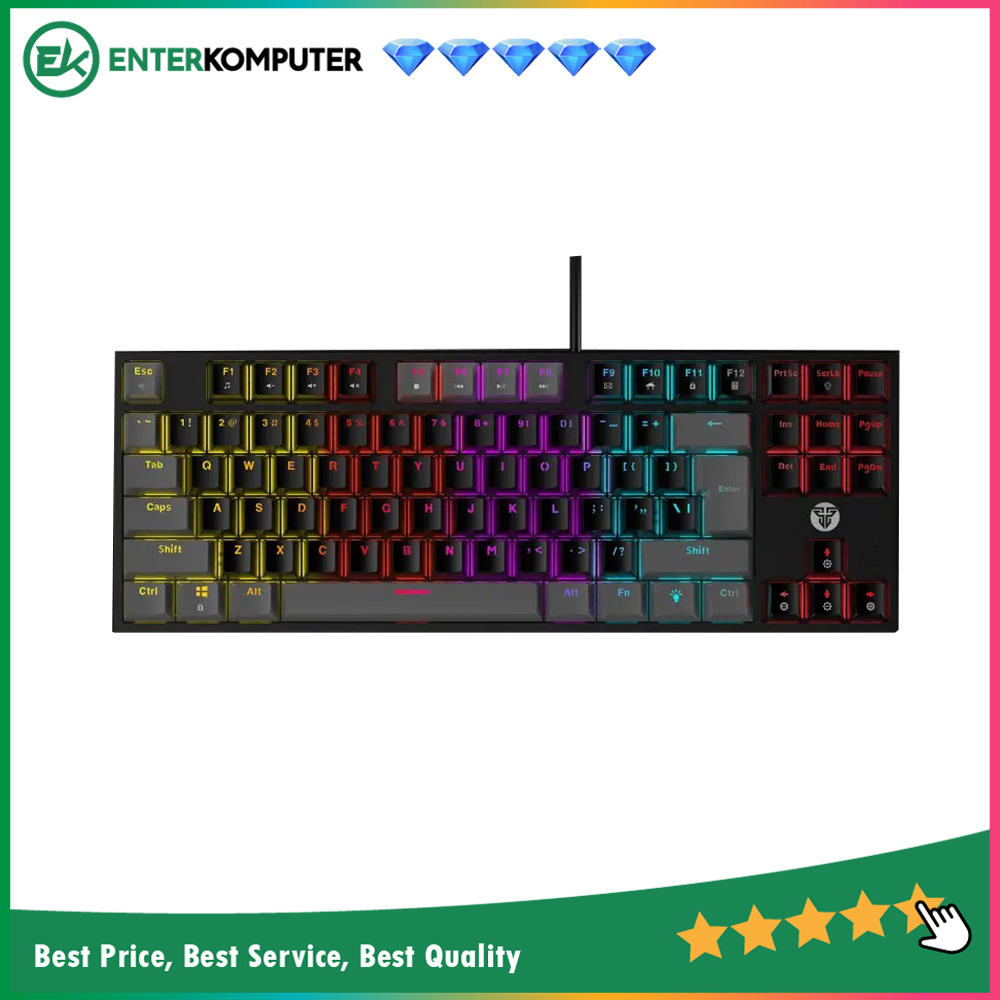 Jual Fantech Atom MK876 V2 Sumi Edition RGB Gaming Mechanical Keyboard TKL Black - Red / Blue ...