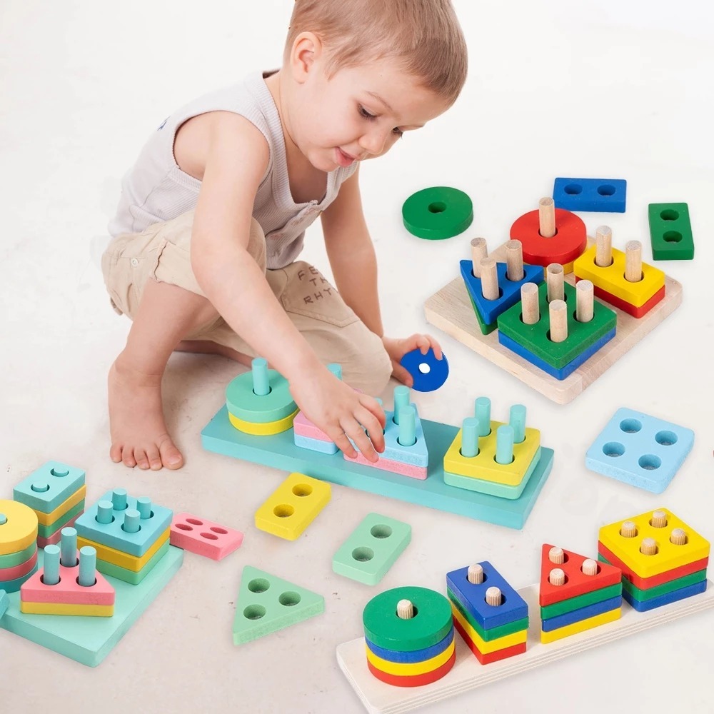 Jual Shape Sorting Toys Mainan Kayu Edukasi Anak Wooden Toys Balok ...