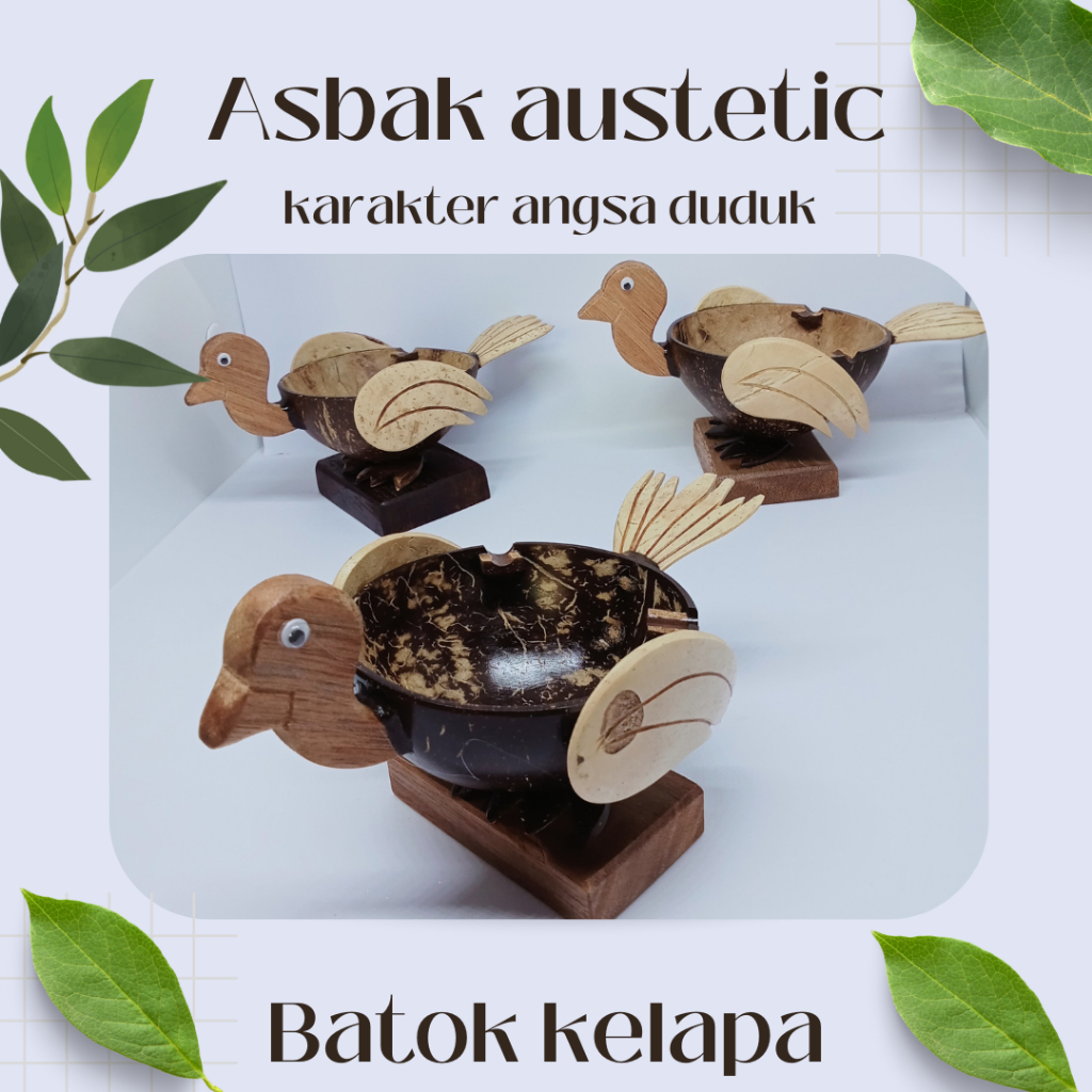 Jual Asbak batok kelapa / asbak karakter angsa duduk / asbak aesthetic ...