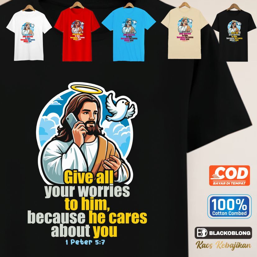 Jual Kaos Rohani Kartun Unik Lucu Yesus Telpon Inspiratif Original ...