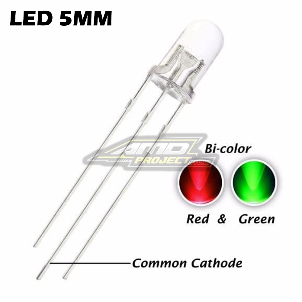 Jual Led 5mm Bi Colour Bening RED Green Merah Hijau Common Cathode ...