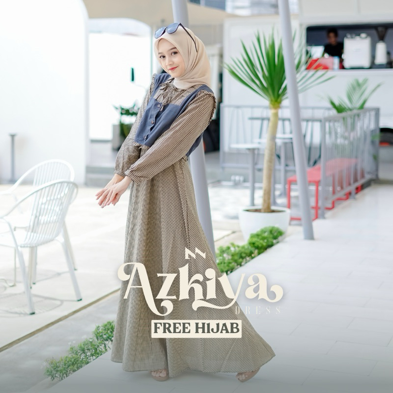 Jual [myza] FREE HIJAB AZKIYA DRESS PREMIUM | Shopee Indonesia