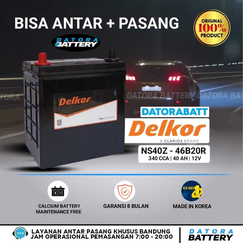 Jual AKI mobil , Battery Delkor MF NS40Z 12V 40Ah 340cca Made in Korea | Shopee Indonesia