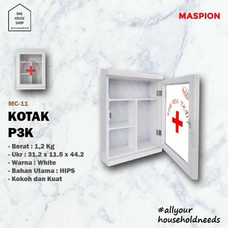 Jual Kotak Obat Maspion Mc-11 First Aid Box Kotak P3K Tempat Obat Tempel Dinding Kotak Obat ...