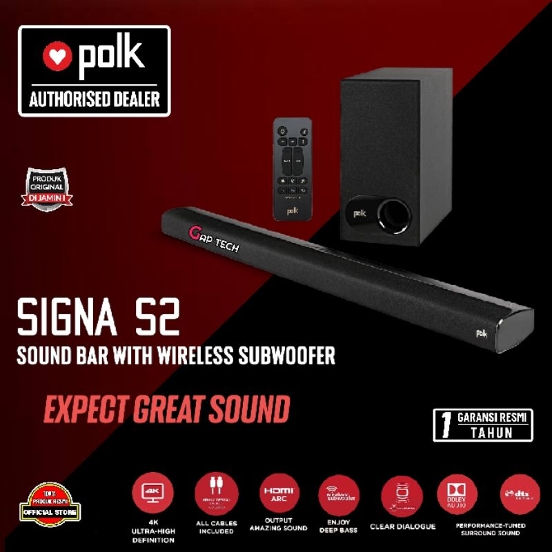 Jual Polk Audio Signa S2 / S 2 Sound Bar / Soundbar with Wireless ...
