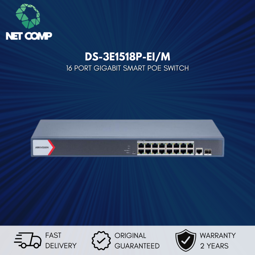 Jual HIK DS-3E1518P-EI/M 16 Port Gigabit Smart POE Switch | Shopee ...