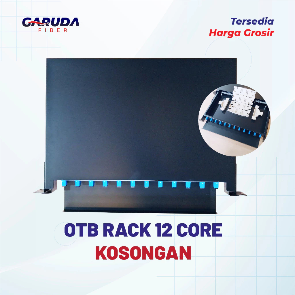 Jual OTB Rack (12 Core) 1U Kosongan Black Steel - Box Kabel GARUDA ...