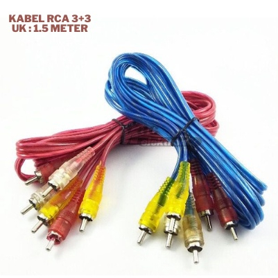 Jual KABEL RCA 3+3 UKURAN 1.5M KABEL RCA TO JACK MINI STEREO/ KABEL RCA TO RCA/ 1.5 METER ...