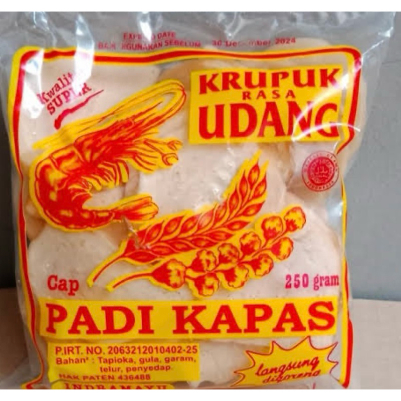 Jual Padi kapas ukuran LEBAR BESAR kerupuk udang padi kapas 250g FREE ...