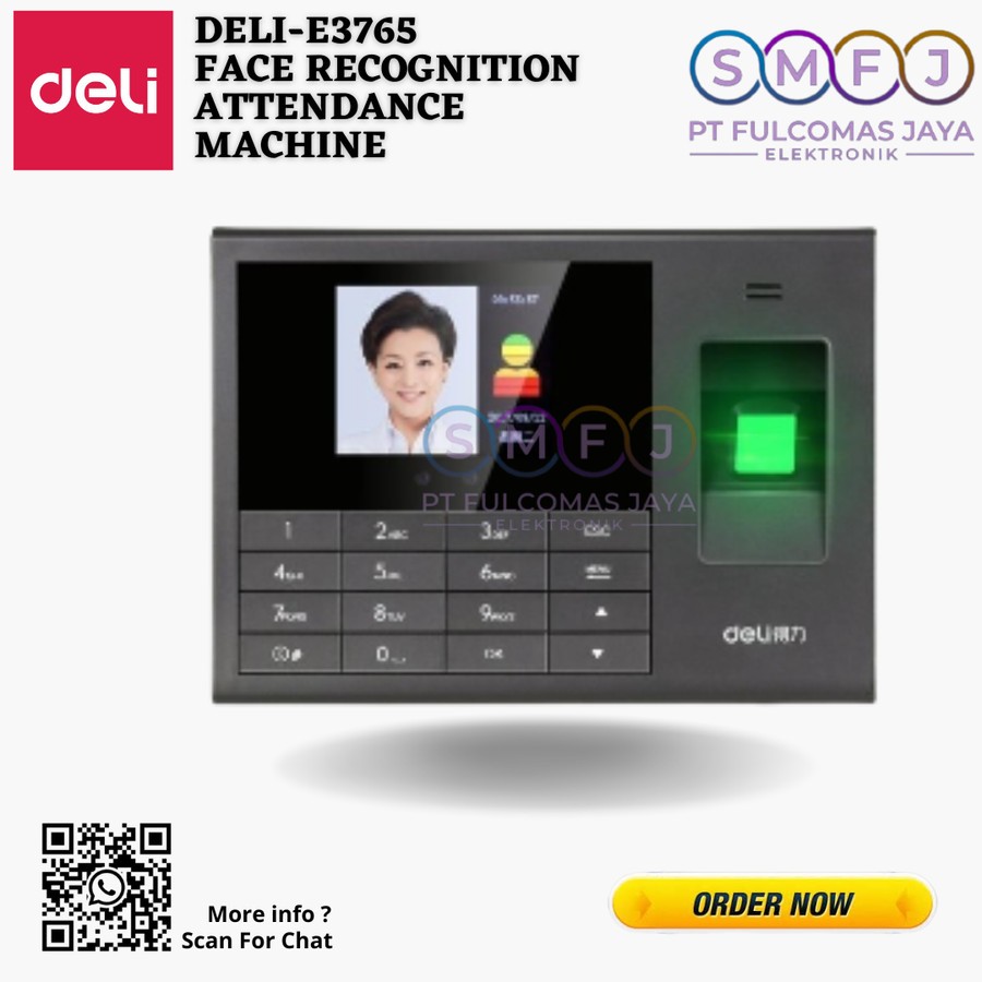 Jual Deli E3765 3765 Mesin Absensi Wajah dan Sidik Jari Laporan ...