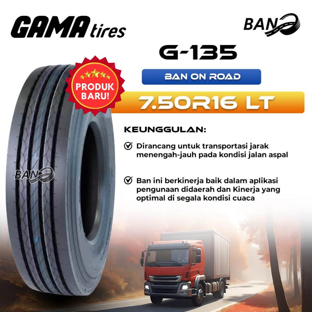 Jual Ban Truk Gama Tires G135 7.50 R16/Ban Truk Radial Uk 7.50 R16 LT | Shopee Indonesia