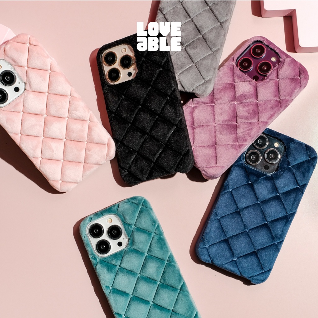 Jual LOVEABLE Diamond Suade Puff Case - Hardcase/Cashing HP For iPhone ...