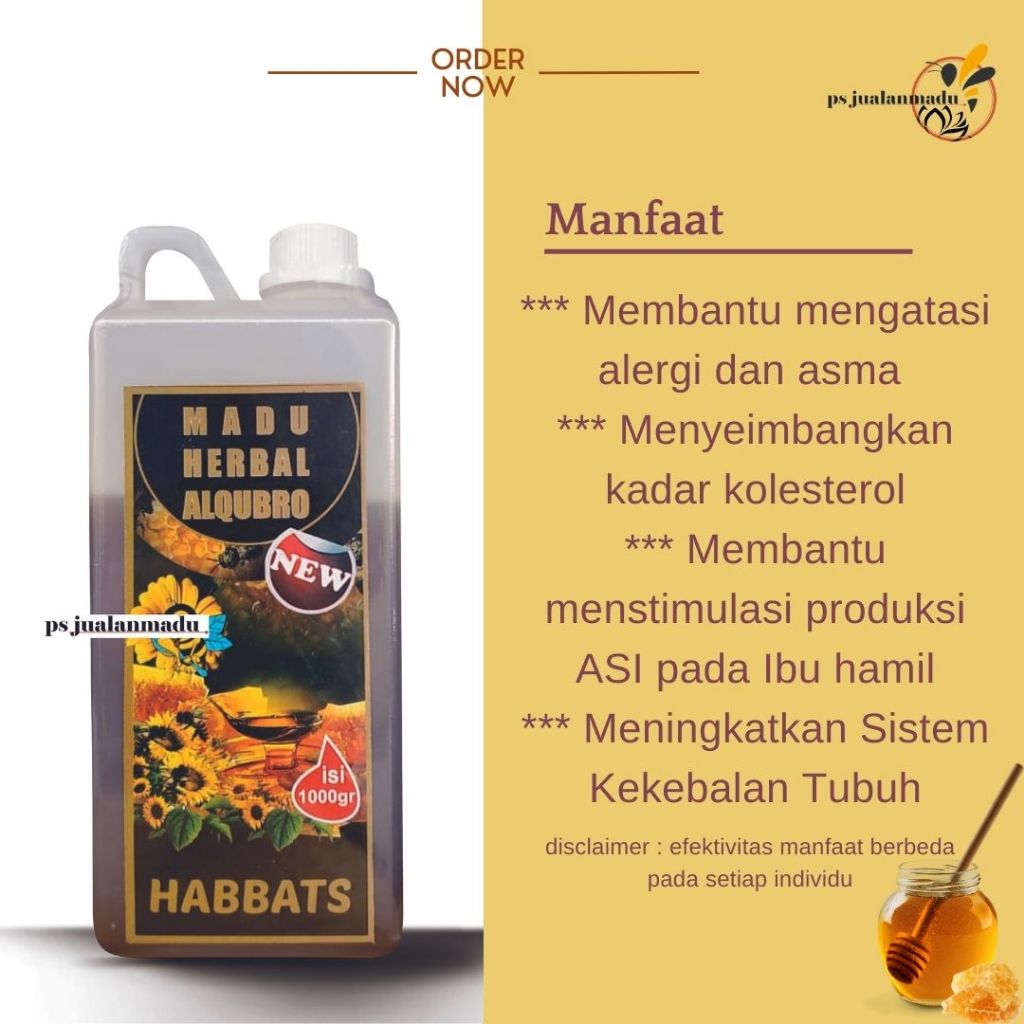 Jual Madu Herbal Habbat habbatussauda jinten hitam Al Qubro kemasan 1kg ...