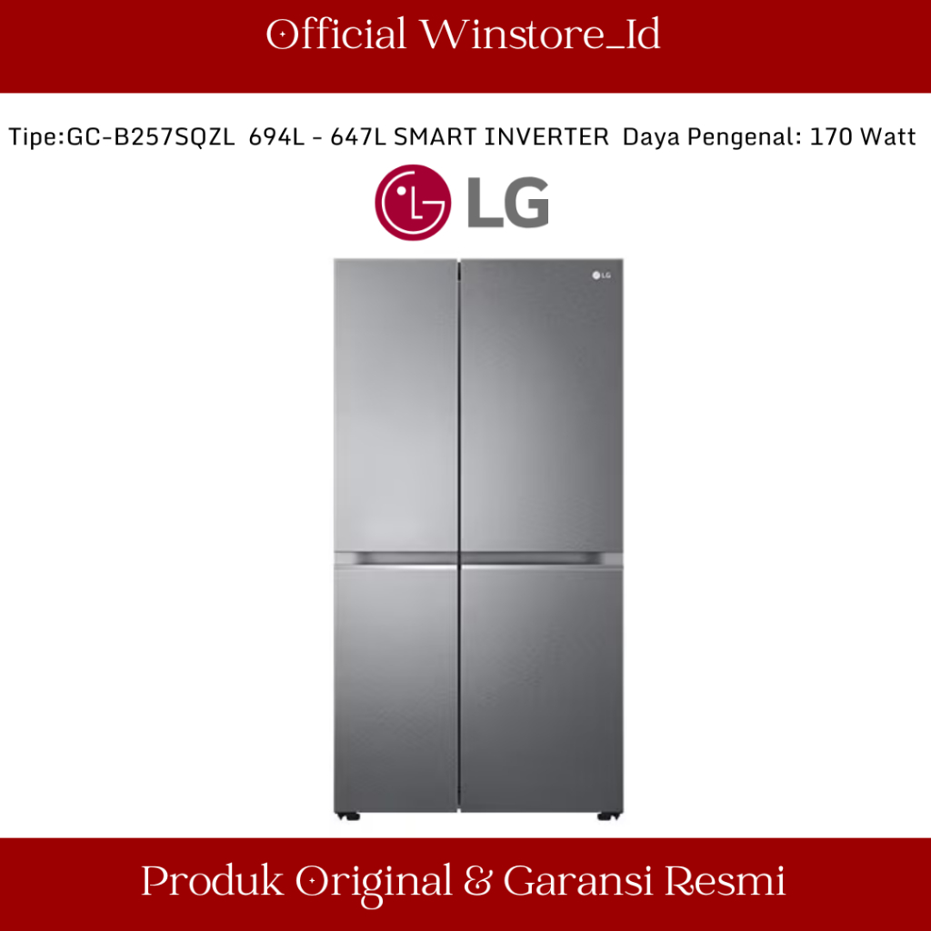 Jual LG KULKAS SIDE BY SIDE 694L - 647L SMART INVERTER COMPRESSOR & PINTU ULTRASLEEK | GC ...