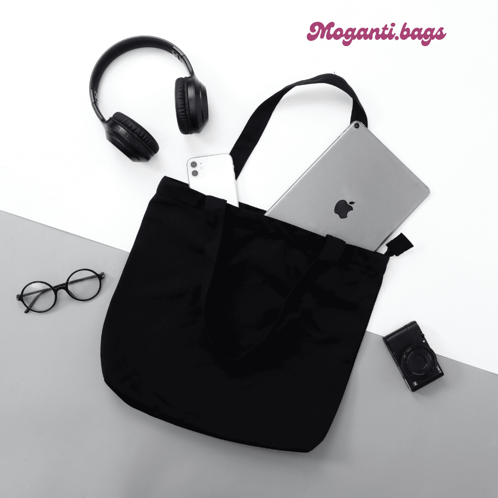Jual Tote bag polos kanvas tebal resleting ( Bisa custom nama / design sablon ) | Shopee Indonesia