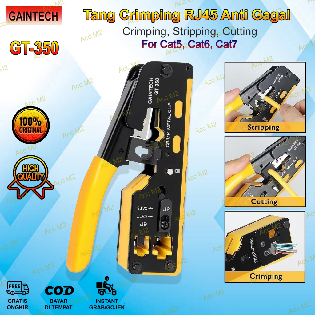 Jual Crimping tool RJ45 Tang Krimping RJ 45 Anti gagal GT-350 | Shopee ...