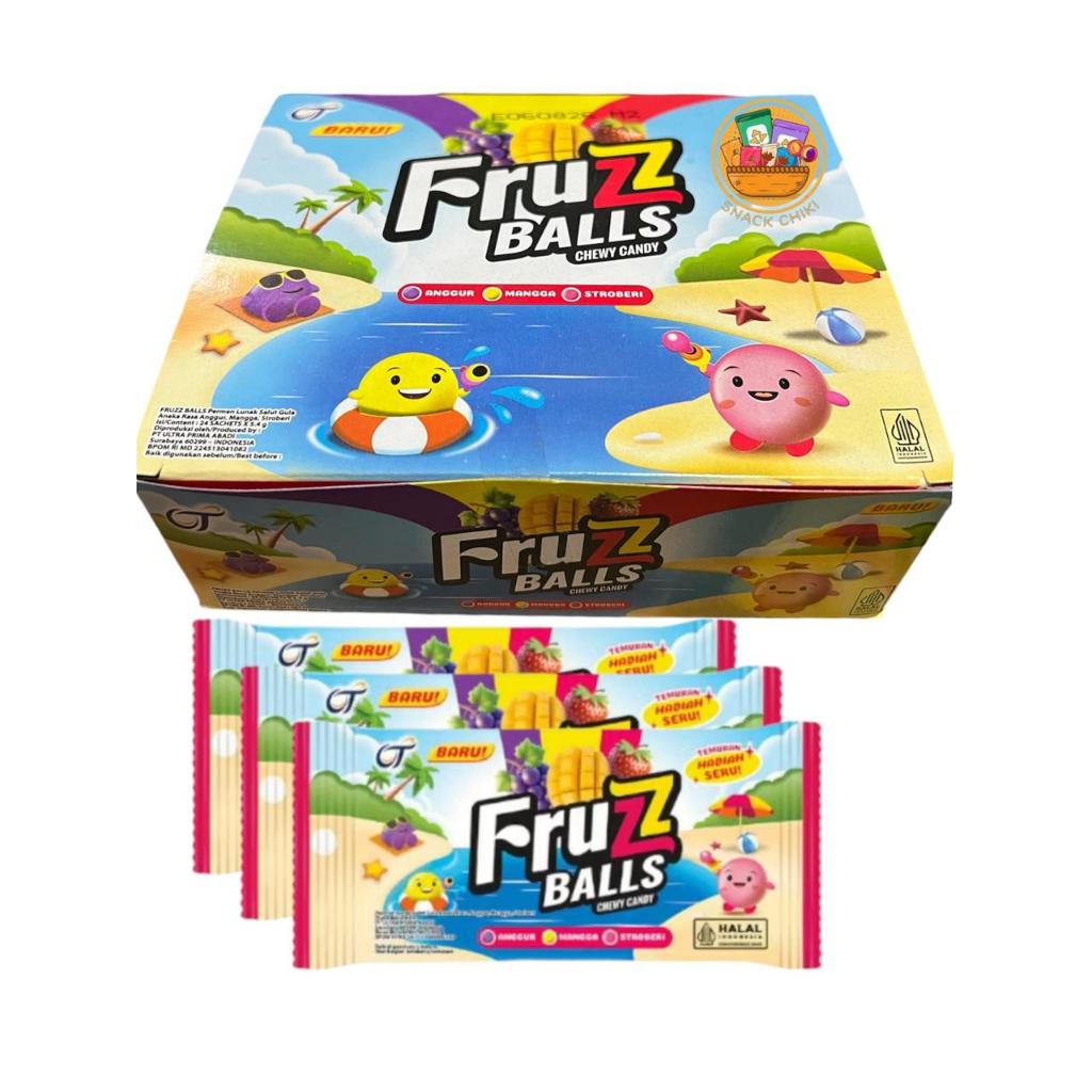 Jual Fruzz Chewy Candy Balls Rasa Anggur Mangga Stroberi 24 Sachets ...