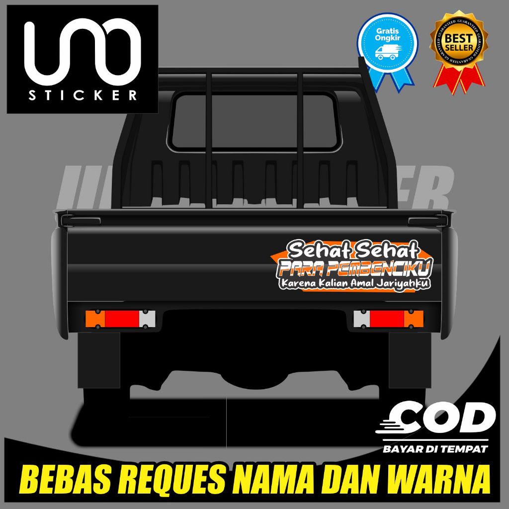Jual JUAL STICKER TULISAN KATA KATA PINTU BELAKANG L300 GRANMAX ...