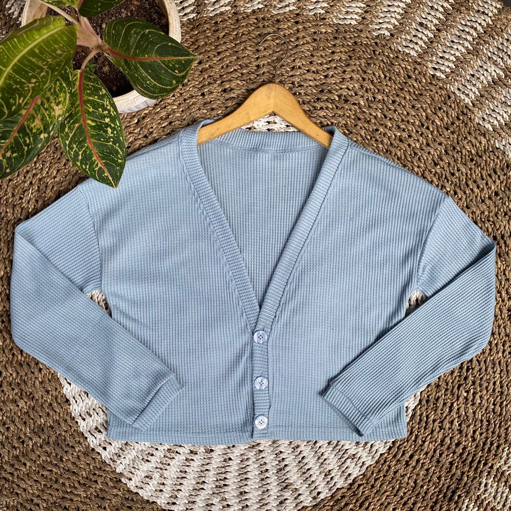 Jual v-neck cardigan wanita lengan panjang banyak varian warna lucu ...