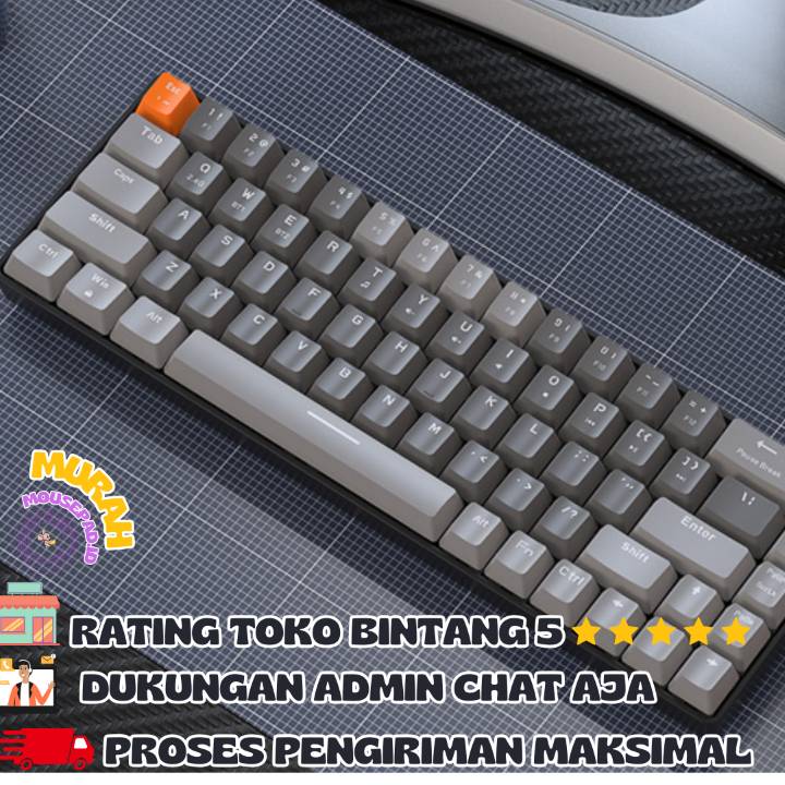 Jual Keyboard Mechanical Wireless K68 - 68 Keys Red Switch, Bluetooth 5.0 & 2.4G, Portable untuk ...
