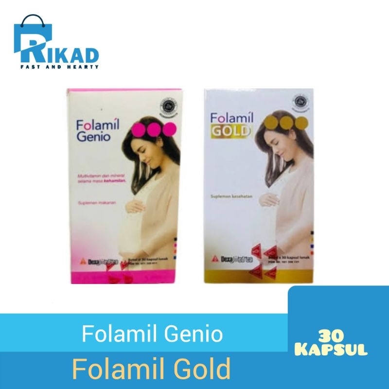 Jual Folamil Genio Vitamin Kehamilam dan menyusui Folamil Gold 30 ...