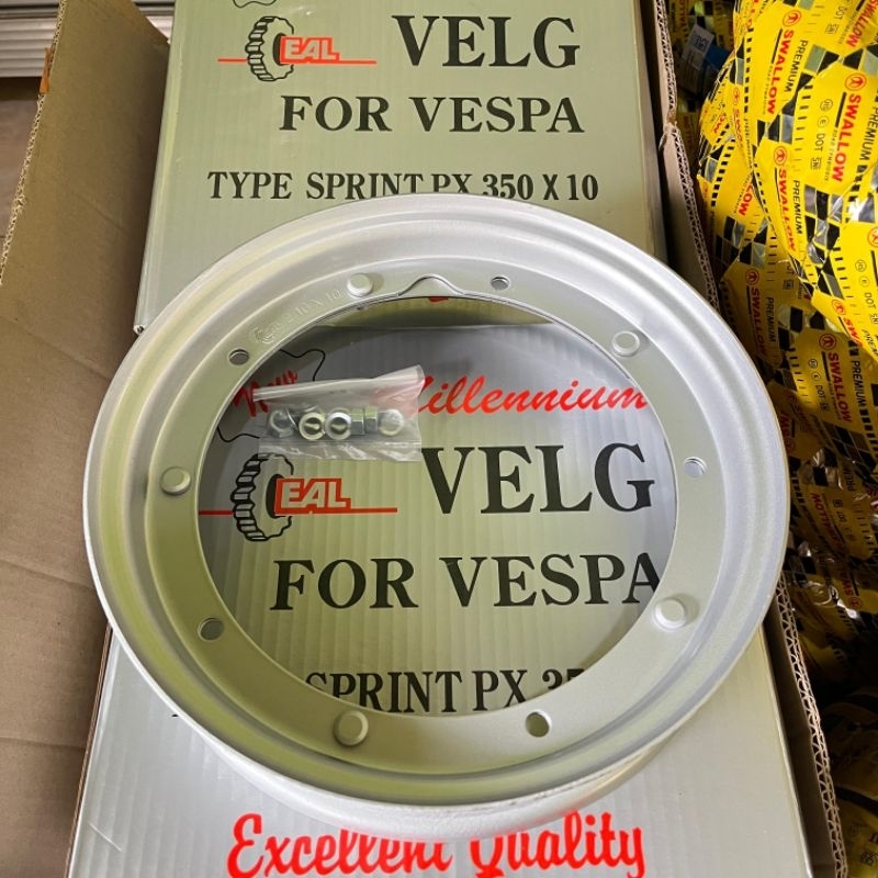 Jual VELG VESPA SPRINT PX EXCLUSIVE EXCEL RING 10 EAL/ VELG BESI R10 ...