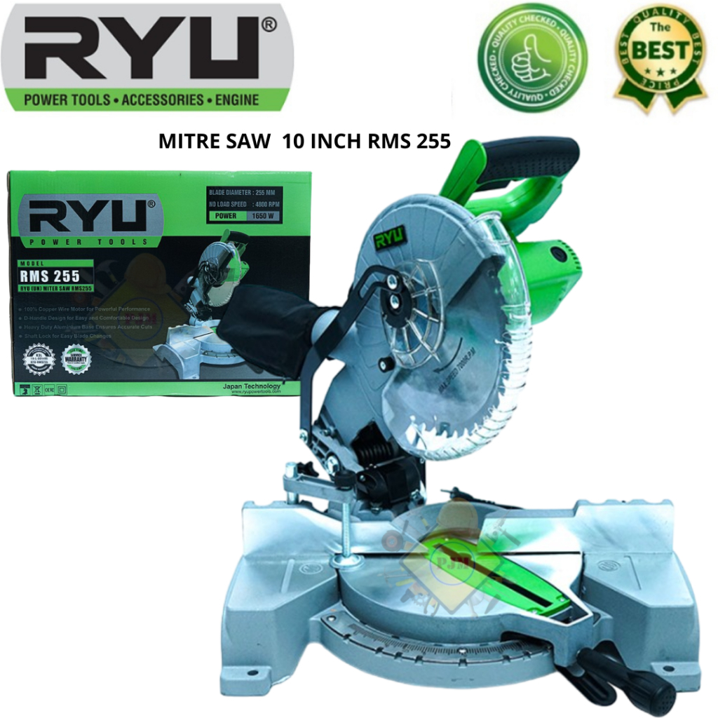 Jual Ryu RMS 255 Mesin Potong Alumunium Kayu Miter Saw 10 Inch Miter Saw 10" / Mesin Potong ...