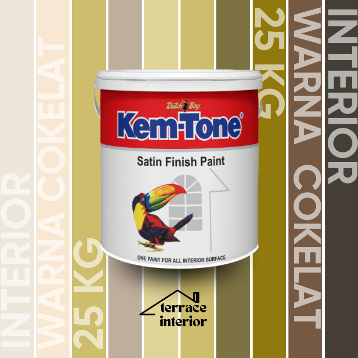Jual Cat Tembok Kemtone Interior Warna Cokelat 25 Kg | Shopee Indonesia