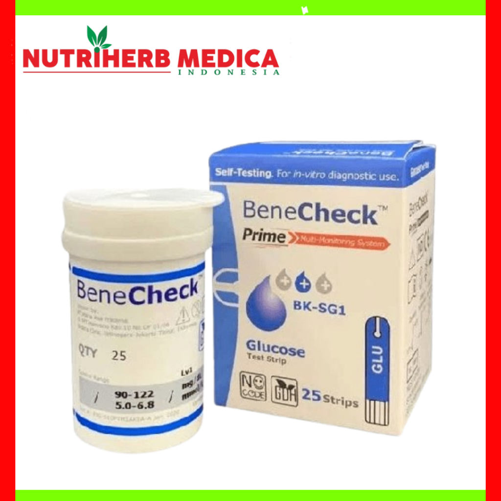 Jual Benecheck Prime Strip Cek Tes Gula Darah [BONUS alcohol swab ...