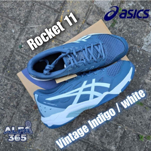 Jual Sepatu Badminton / Voli Asics Gel Rocket 11 - Vintage Indigo / White | Shopee Indonesia